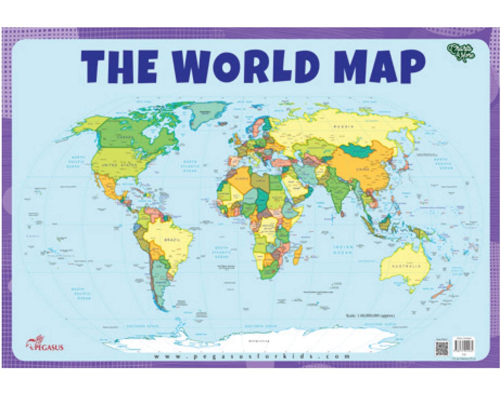 JoGenii|The-World-Map-Thick-Laminated-Chart|Pegasus