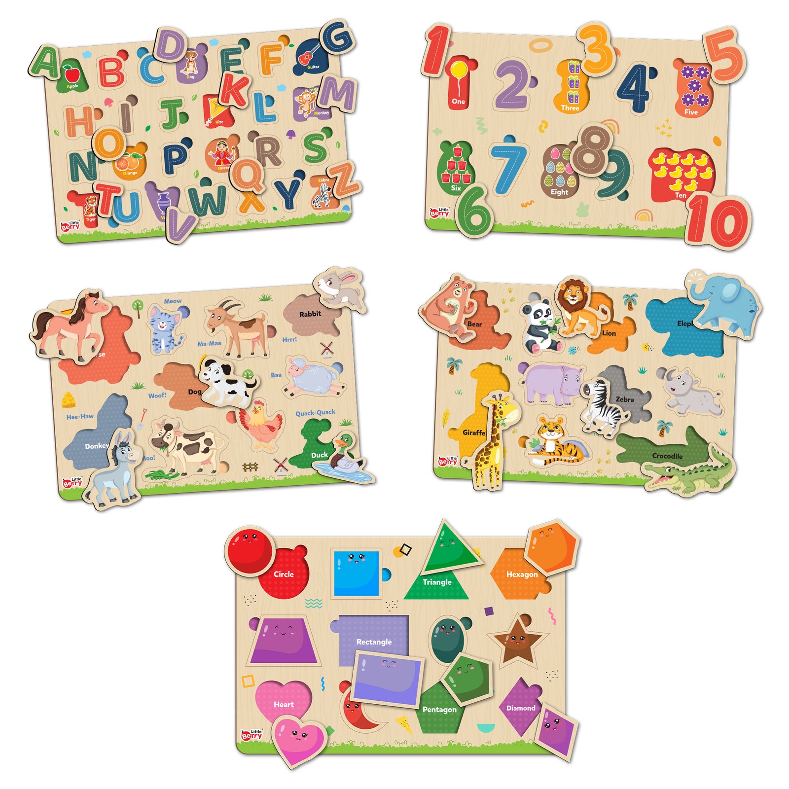 JoGenii|Little-Berry-My-First-Wooden-Puzzle-Tray-(Set-of-5):-ABC ...