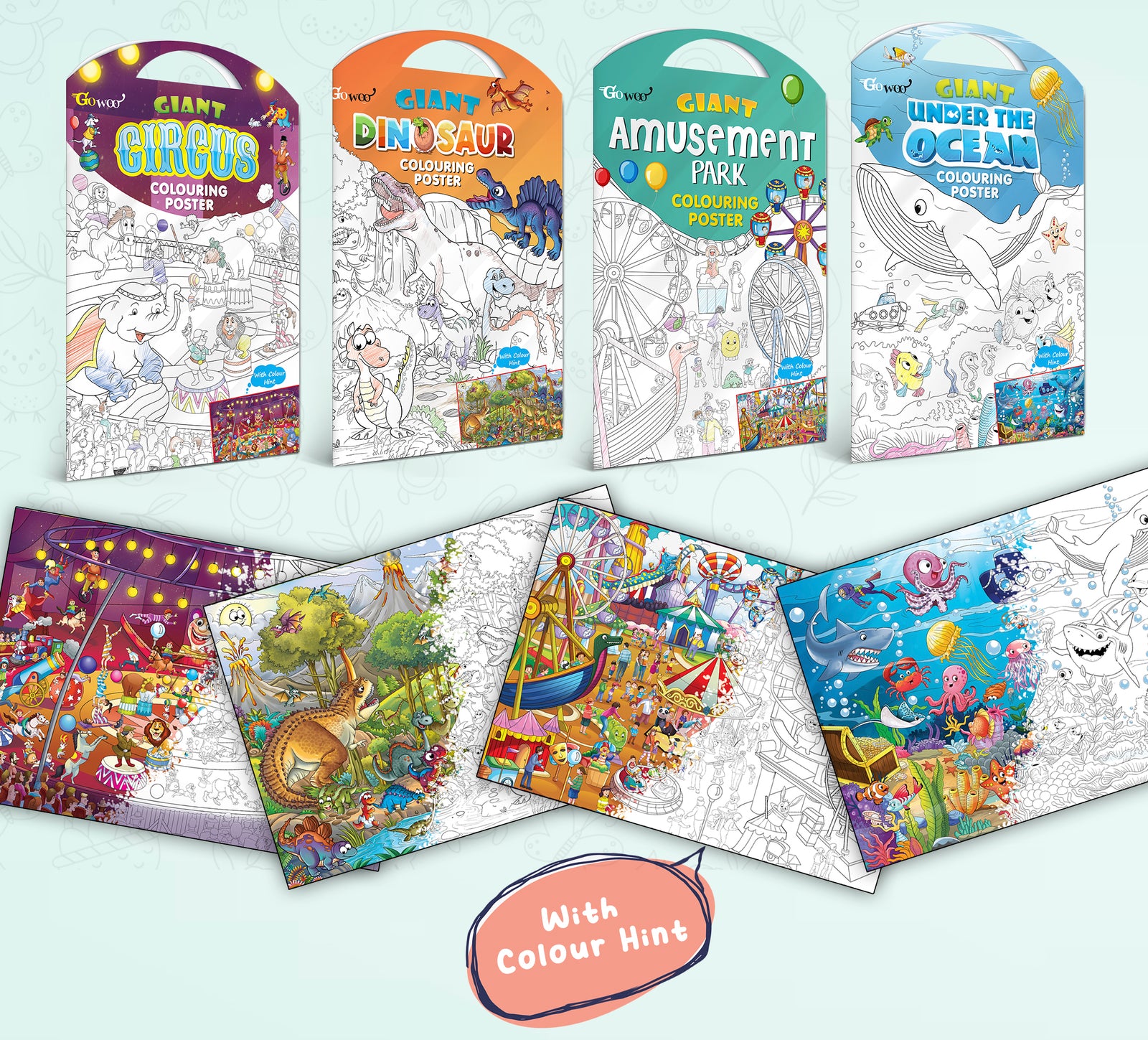 JoGenii|GIANT-CIRCUS-COLOURING-POSTER,-GIANT-DINOSAUR-COLOURING-POSTER ...