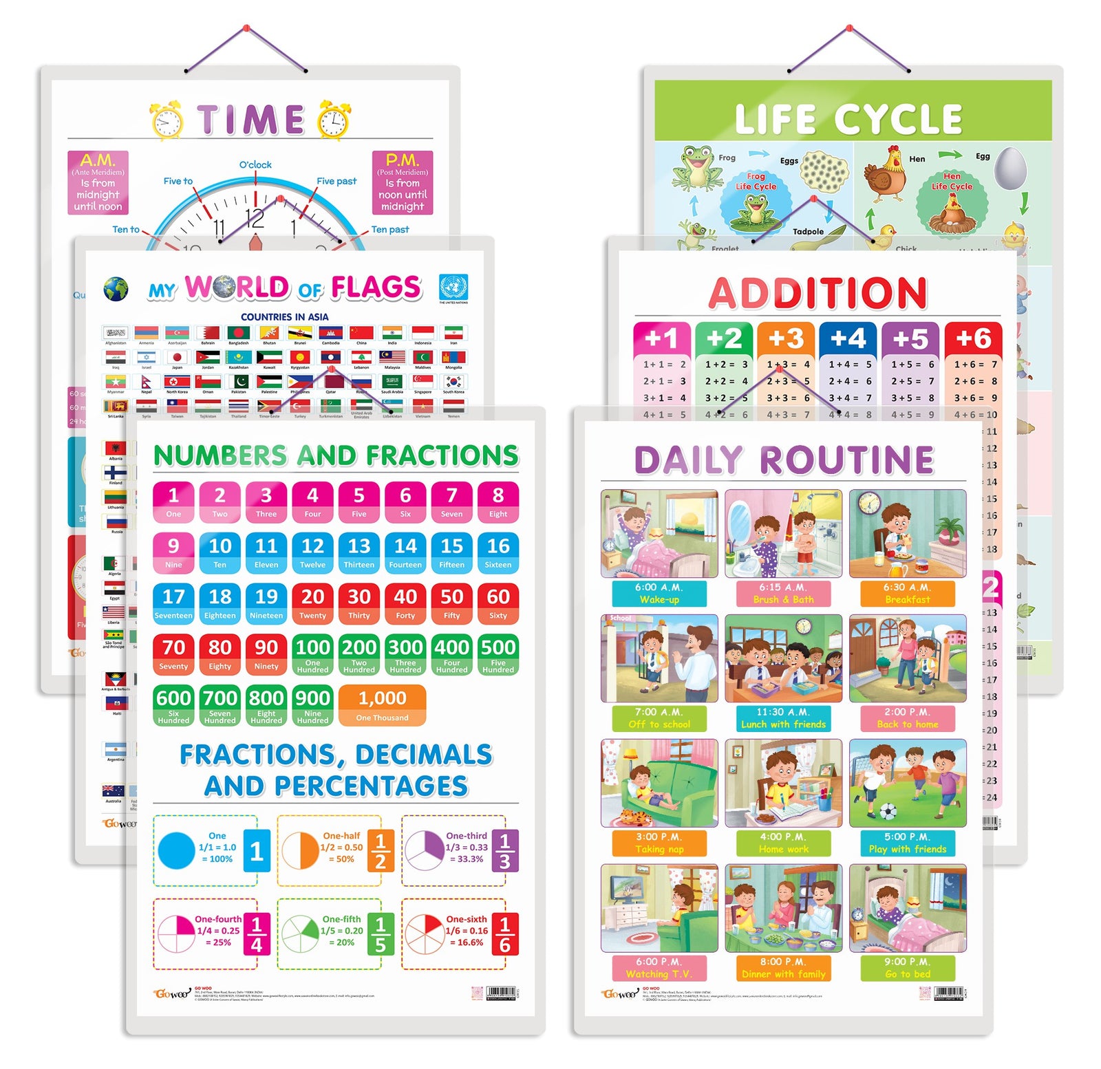 JoGenii|Set-of-6-My-World-of-Flags,-Life-Cycle,-TIME,-ADDITION,-NUMBERS ...