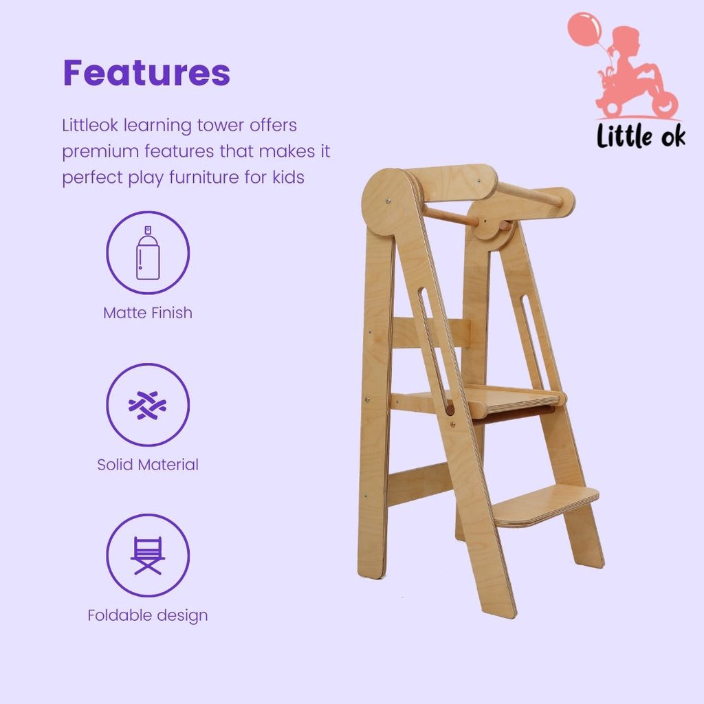 JoGenii | Wooden Foldable Learning/Helper Tower | Littleok