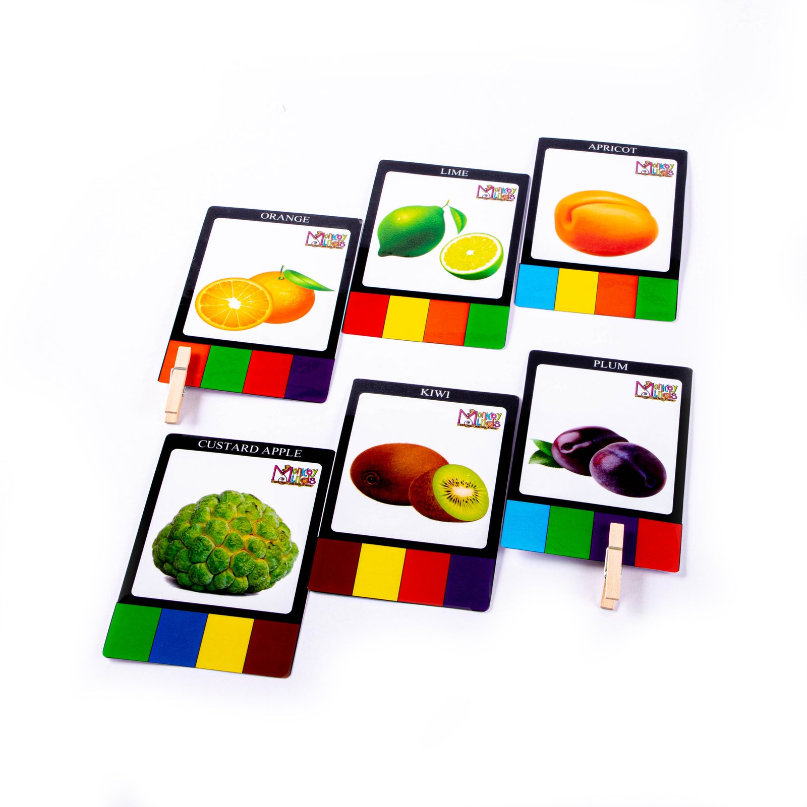 JoGenii |Clip the Card -Colours - Fruits|Monkey Minds