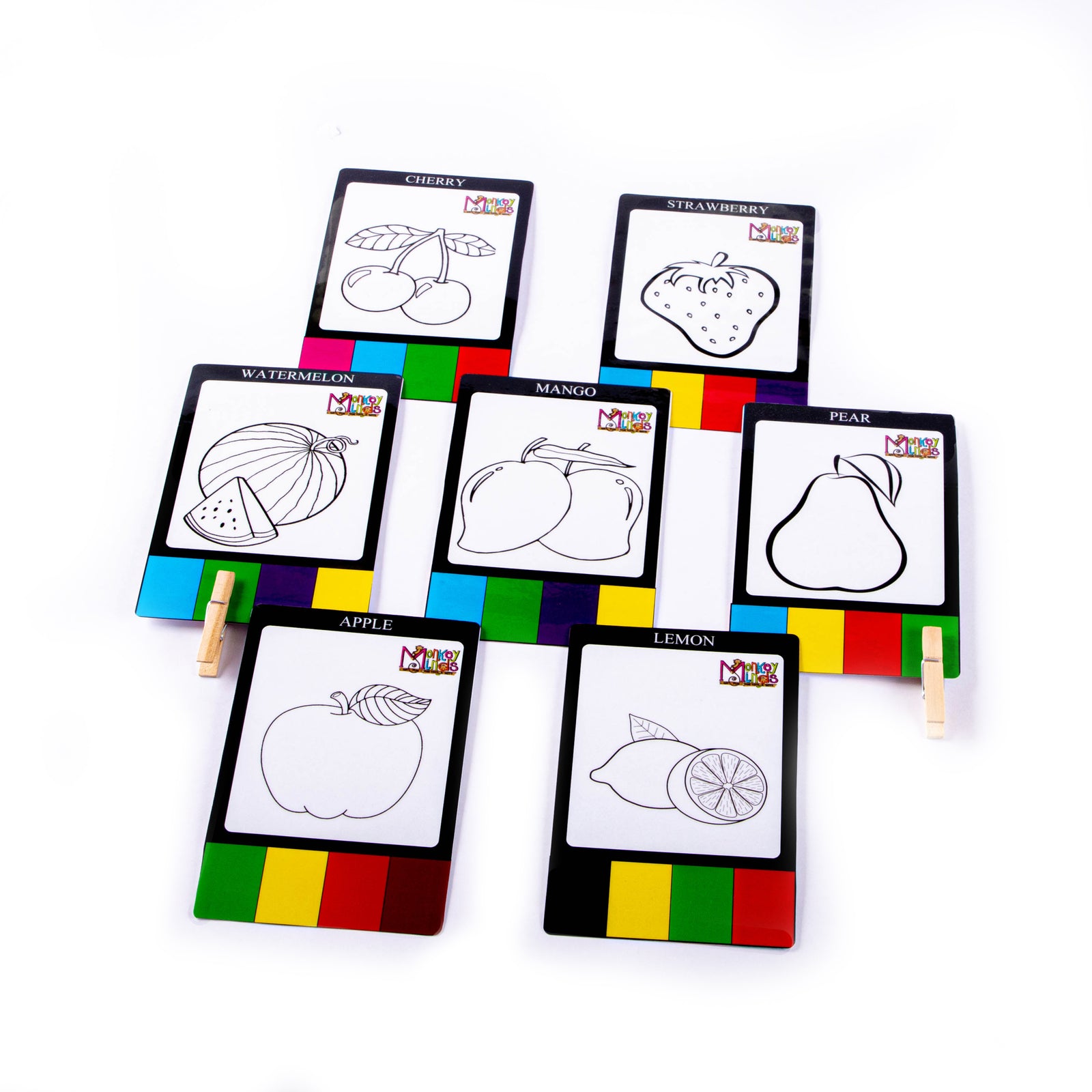 JoGenii |Clip the Card -Colours - Fruits|Monkey Minds