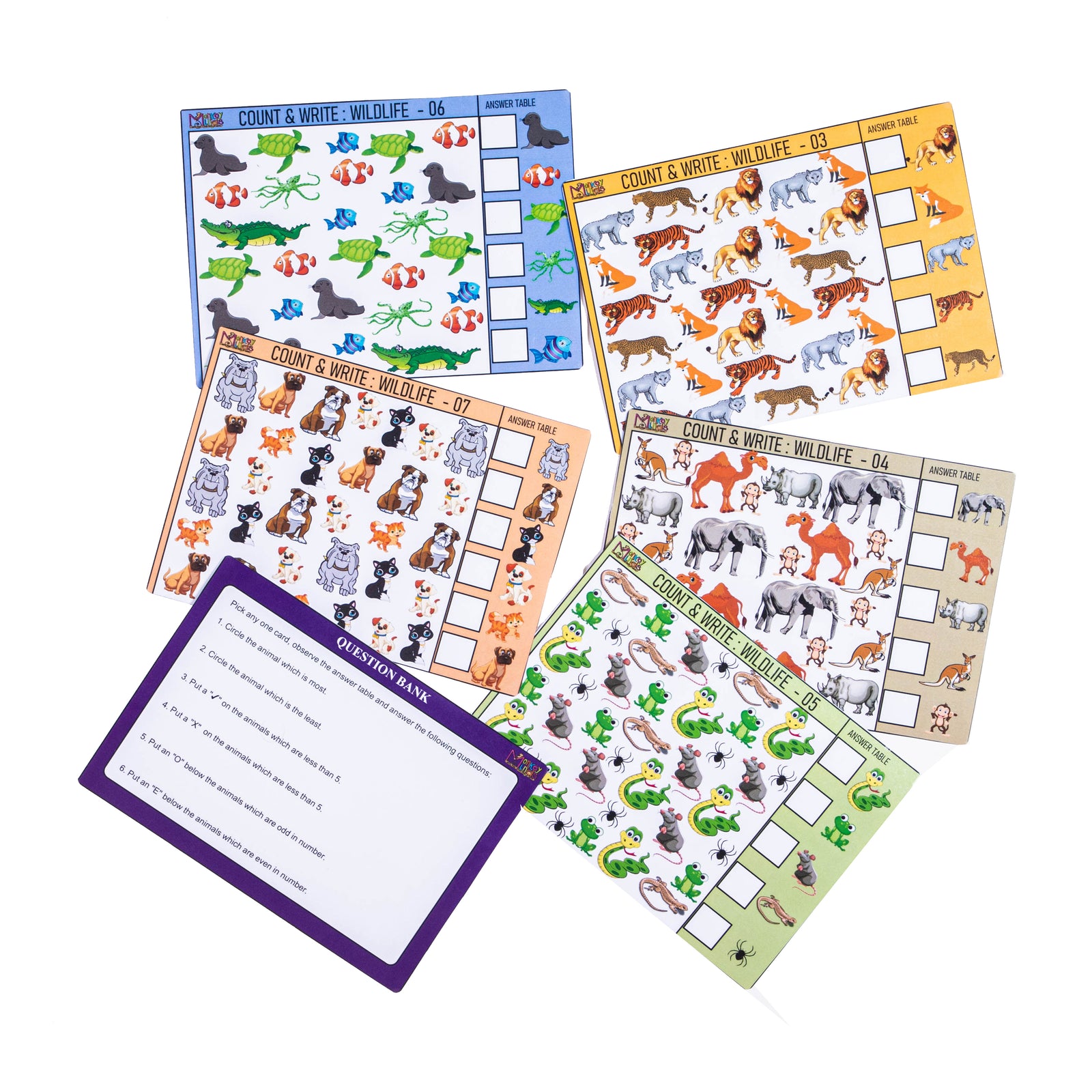 JoGenii |Math Activity - I Spy Counting - Wildlife|Monkey Minds