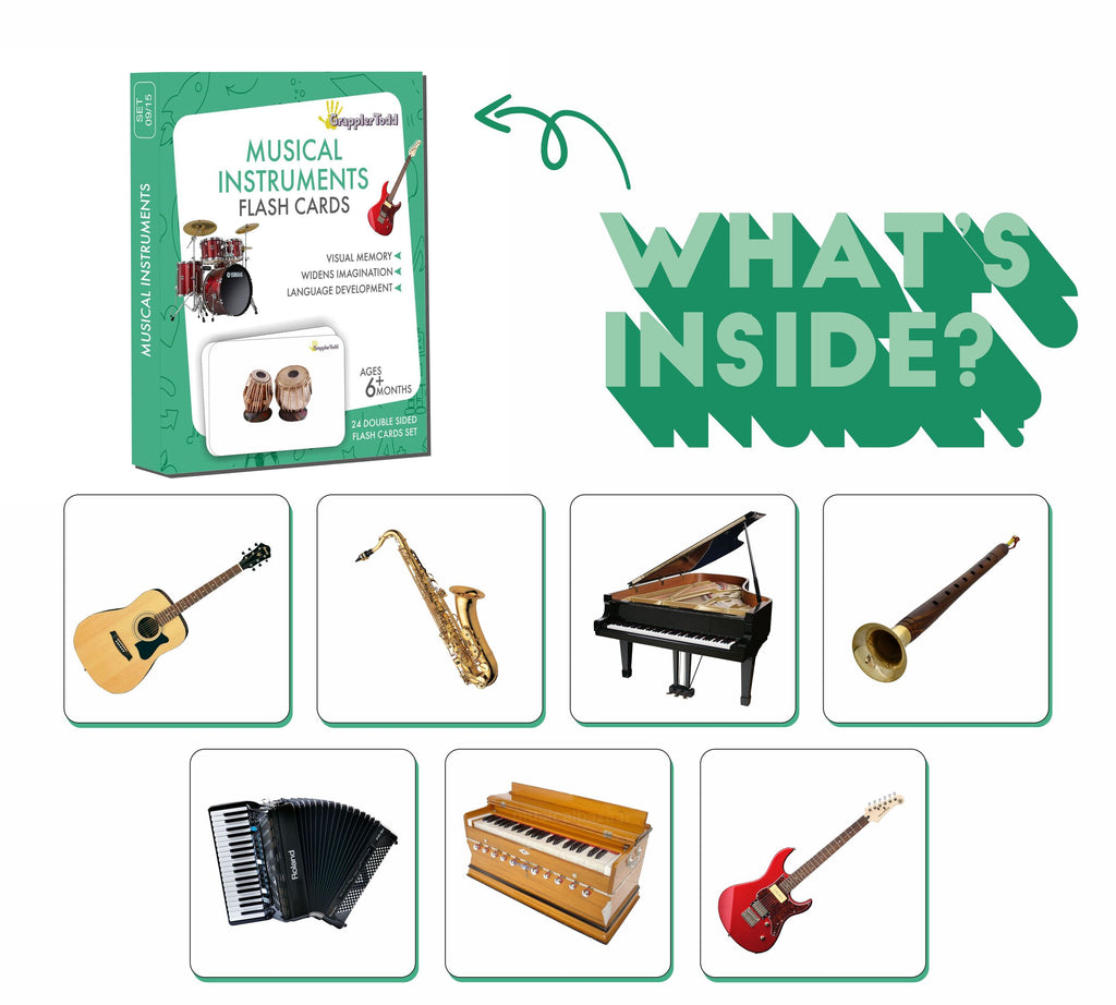 Musical Instruments Flash Cards |GrapplerTodd Flashcards for Kids Earl