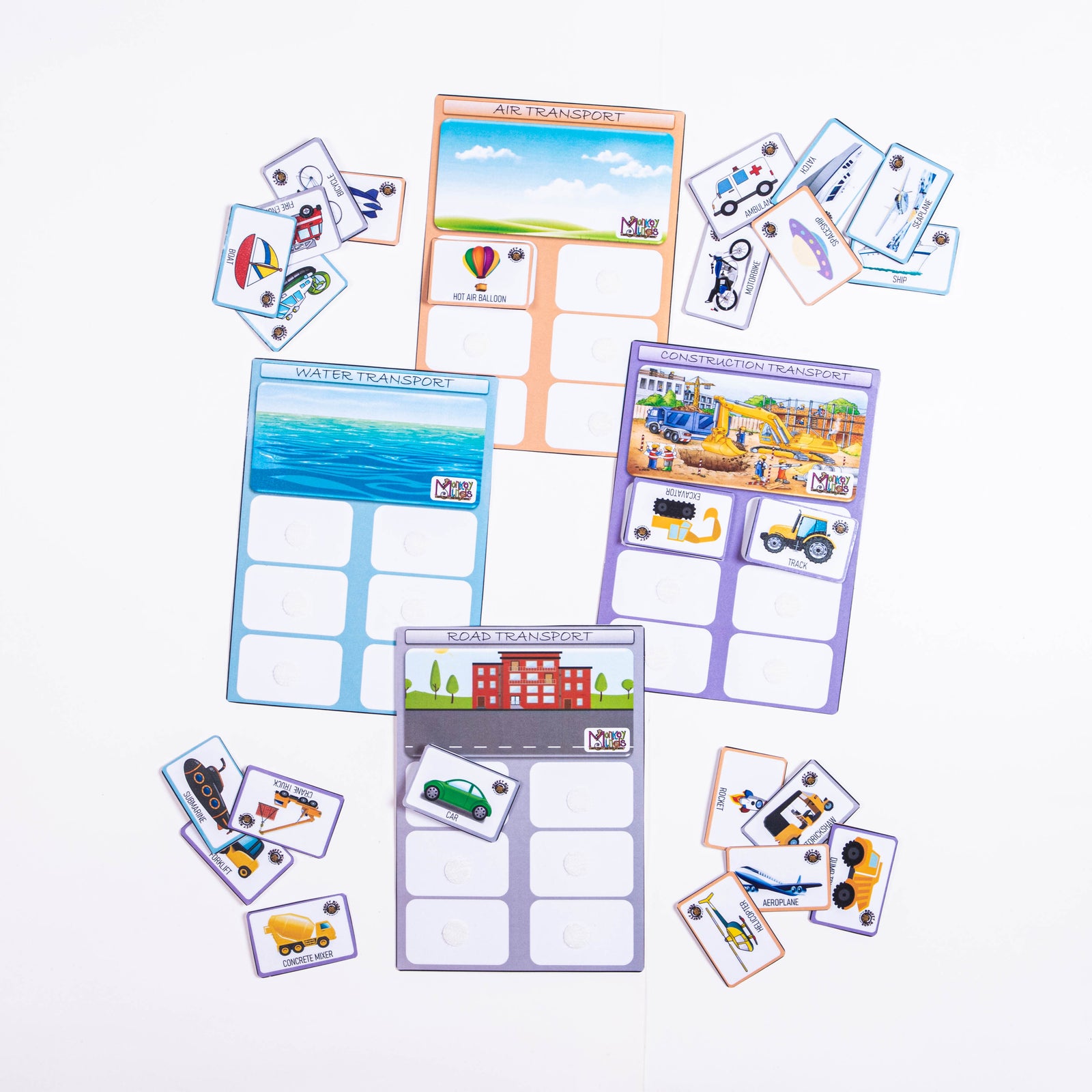 JoGenii |Sorting Mats - Know your Transport|Monkey Minds