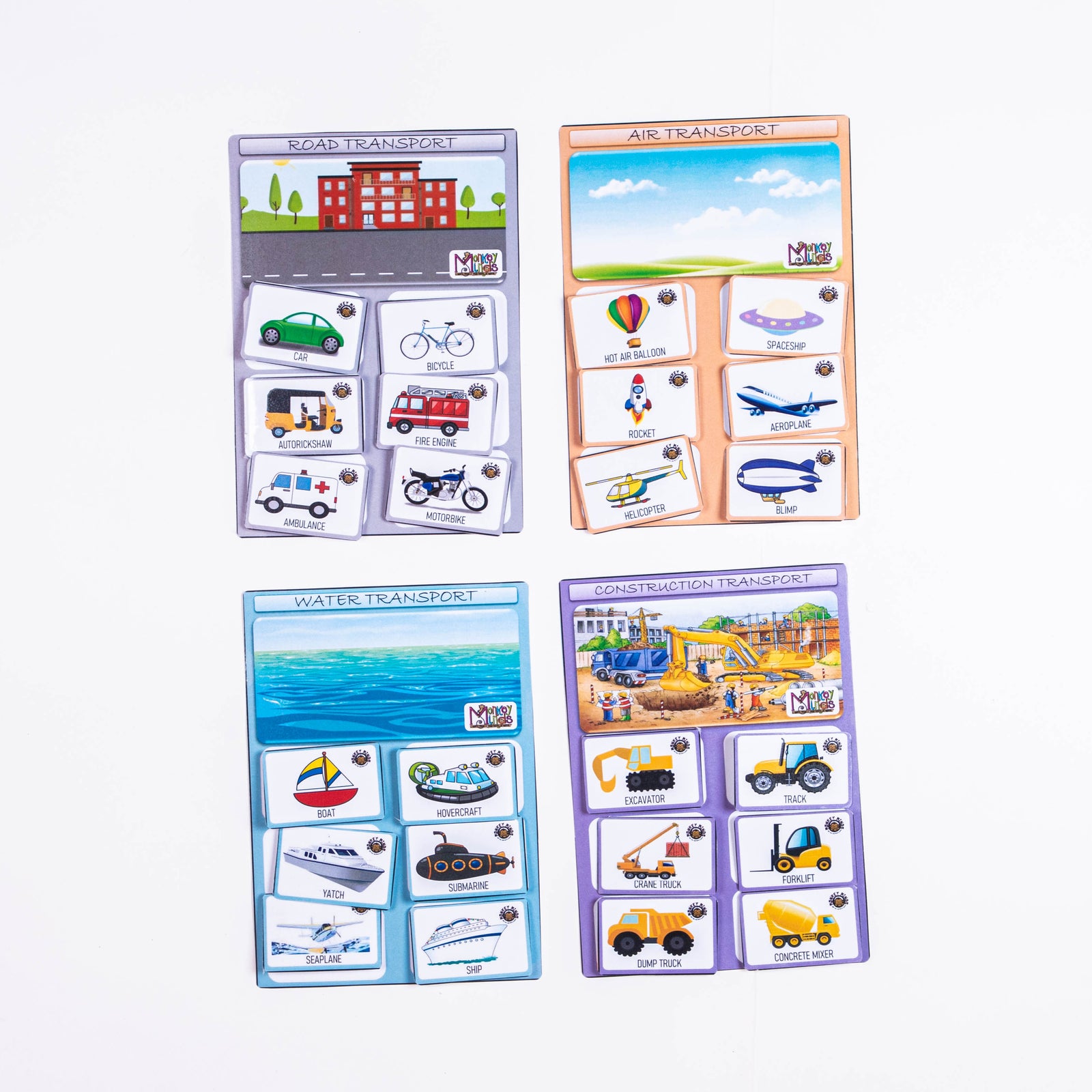 JoGenii |Sorting Mats - Know your Transport|Monkey Minds