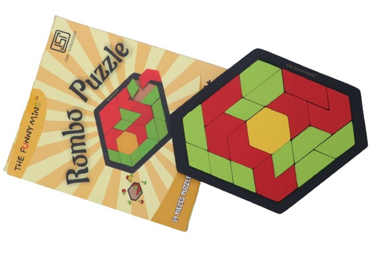 JoGenii |The Funny Mind Wooden 3D Rombo Pattern Puzzle Board|Tangram ...