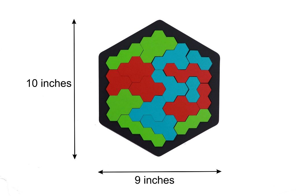 JoGenii |The Funny Mind Wooden Hexa Puzzle Board| 3D Hexagon Geometric ...